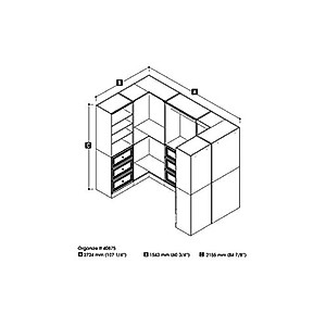 Bestar Versatile U-Shaped Walk-in Closet Organizer, 108W, White
