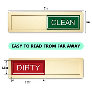 Dishwasher Magnet Clean Dirty Sign, Golden Universal Dish Washer Indicator Refrigerator Magnet, Super Strong Magnet with Back Glue for Kitchen Organization