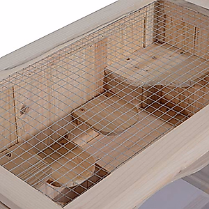 PawHut 2-Level Hamster Cage Mice and Rat House, Small Animal Habitat for Guinea Pigs, Chinchillas with Openable Top, Front Door, Shelf and Ladder