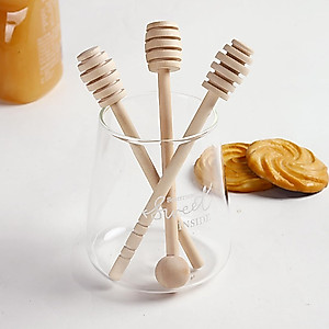 2pcs Honey Dipper Stick, 2pcs Long Handle Honey Spoon, Wooden Honey Dipper Stick for Honey Jar, Wooden Spoons Stirrer Cocktail Mixing Spoons for Home Kitchen