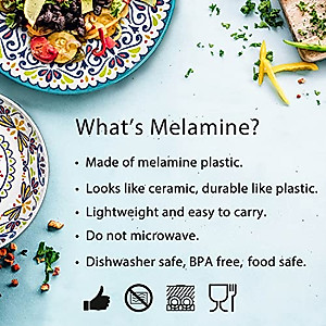 Zak Designs Melamine Oval Large Serving Platter, 16 inches, French Country House (Oyster White)