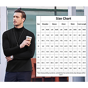 COOFANDY Men's Slim Fit Basic Turtleneck T Shirts Casual Knitted Pullover Sweaters Black