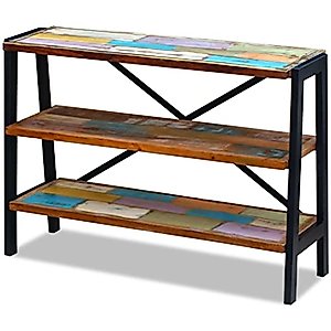 SEASD Sideboards and Buffets Decor 3 Shelves Solid Reclaimed Wood