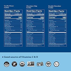 MadeGood Cookies Variety Pack - Vanilla, Double Chocolate & Chocolate Chip - gluten-free Cookies - 6 Pouches, 5 oz. Each - Recyclable Packaging