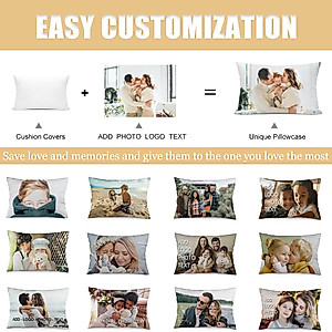 KOOK Design Your Own Photo Pillowcase Two-Sides Printed Cushion Covers Custom Cotton Throw Pillow Cases (20"X30" Queen)