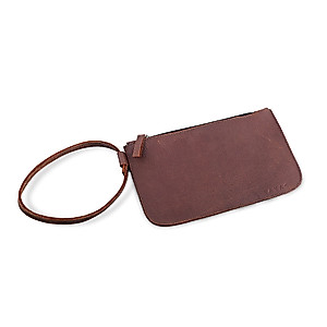 YAYAS PIEL Leather Clutch Wallet Purse - Genuine Leather Wristlet Wallet - Smartphone Purse. HandMade (Shedron)