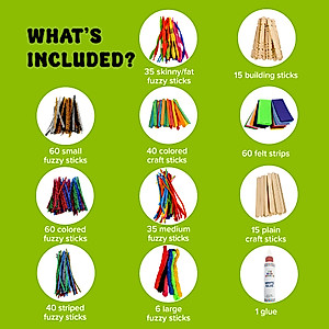 Kid Made Modern Arts and Crafts Kit - A DIY 1000+ Piece Hobby Craft Supplies & Materials Box for Creative Art Projects for Kids Ages 4 5 6 7 8 9 10 11 & 12 Year Old Girls & Boys