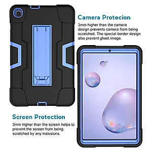 Mignova for Samsung Galaxy Tab A 8.4" 2020 Release SM-T307 Verizon/T-Mobile/Sprint/AT&T Galaxy Tab A 8.4 inch 2020 Case Silicone and Hard Back Shell Kids Friendly Cover Built in Kickstand (Black+Blue)