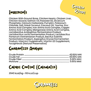 SPRANKLES Freeze Dried Dog Food for Small & Large Breeds Dogs, 16 Oz Chicken Dog Food Toppers for Picky Eatres, Made in USA - Grain Free & All Natural Freeze Dried Dog Treats Made with 96% Meat Organs