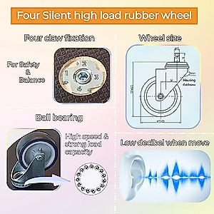 15-Inch Round Wood Platform Dolly with TPR Silent 3" Wheel, 551-lb Load Capacity Heavy Duty Wood Furniture Dolly, Multifunctional Movers Carrier,Plant Dolly, Two Pack