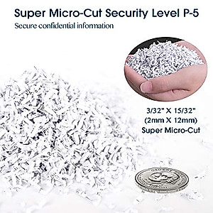 WOLVERINE 10-Sheet Super Micro Cut High Security Level P-5 Heavy Duty Paper/CD/Card Ultra Quiet Shredder for Home Office by 40 Mins Running Time and 6 Gallons Pullout Waste Bin SD9112 (Black ETL)