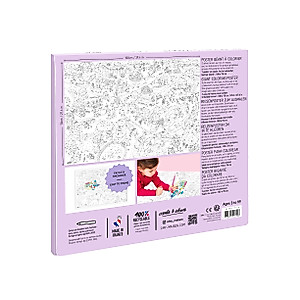 OMY Omy Giant Coloring Poster, Animal Life, 40 x 28 inches, Coloring Fun for Kids, Adults, and The Whole Family, White and Black