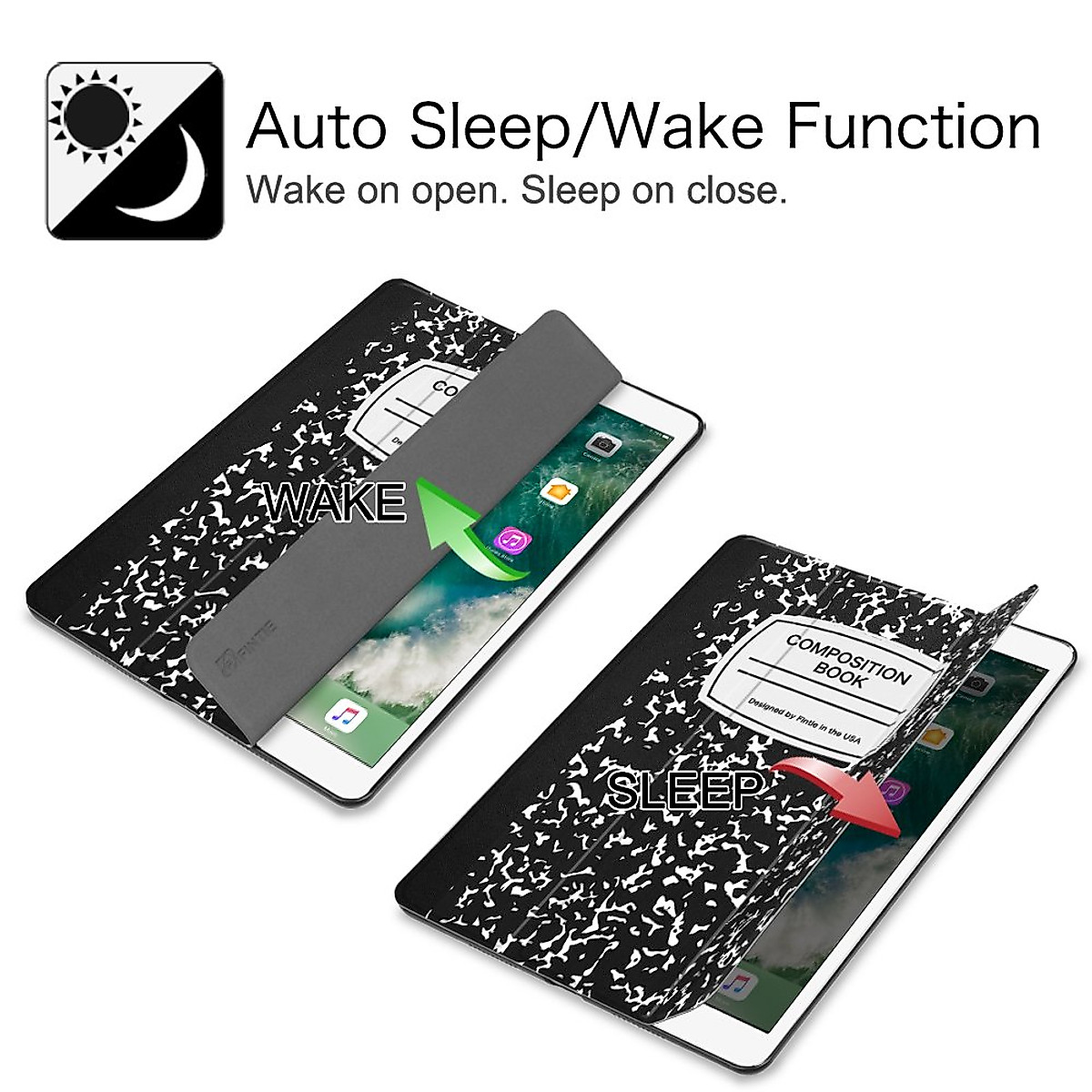 Fintie Case for iPad Pro 12.9 (2nd Gen) 2017 / iPad Pro 12.9 (1st Gen) 2015 - [SlimShell] Ultra Lightweight Standing Protective Cover with Auto Wake/Sleep, Composition Book Black