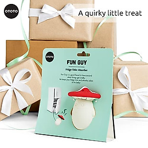 OTOTO Fun Guy Fridge Deodorizer - Food-Grade Fridge Smell Eliminator - Dishwasher Safe and BPA Free Refrigerator Baking Soda Deodorizer Holder- 2.75 x 2.75 x 3.38 inches