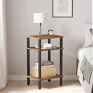 TUTOTAK Set of 2 End Table, Side Table, Nightstand, 3-Tier Storage Shelf, Couch Table for Small Space TB01BB0492