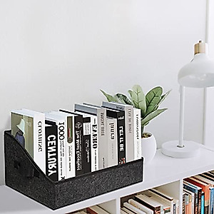 Msoesticc.dl 2Pcs Foldable Trapezoid Closet Storage Bins with Handle, Large Capacity Closet Organizer Storage Basket, Felt Clothes Bins Storage for Closet Shelves Wardrobe Cabinet 16.5 x 11 x 7.6Inch