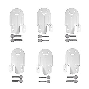 Upcanso 6 PCS Mattress Non Slip Gaskets Metal Pad Helps Stop Mattress and Topper from Sliding, Easy to Install, Strong Durable Iron Baffle Grips Prevent Slipping, White
