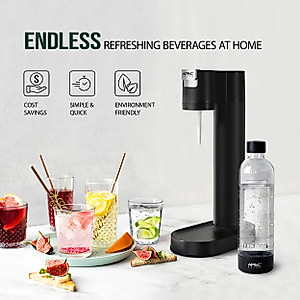 APEC Sparkle Home Soda Maker - Quickly Carbonates Water to Make Any Drink Fizz Into Bubbly Soda/Water, Premium 0.8L PET Bottle (CO2 Cylinder NOT Included)