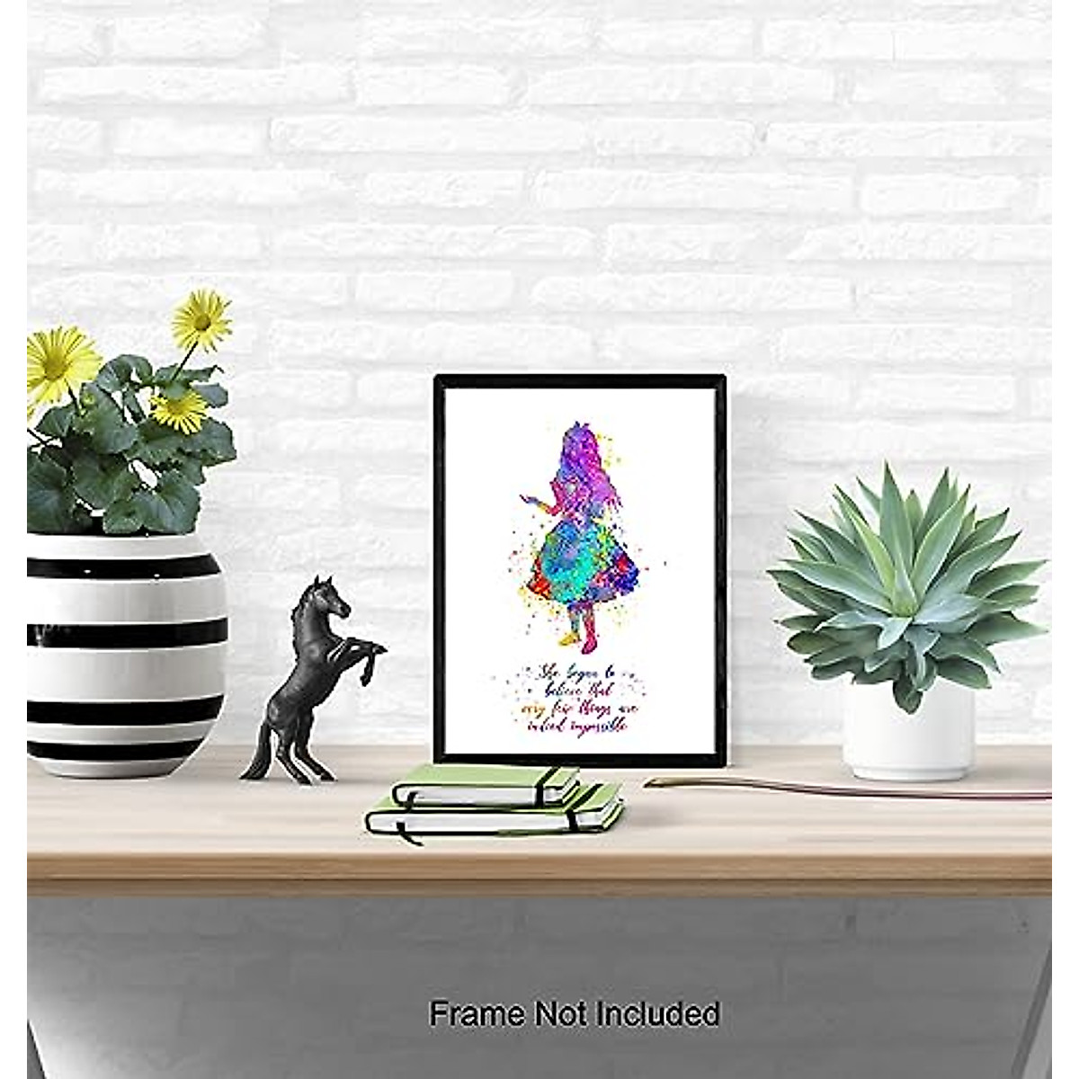 Motivational Quotes For Girls Room 11x14 - Alice in Wonderland Theme - Inspirational Quotes Wall Art for Women - Girls Bedroom Decor - positive affirmation - Positive Sayings Poster - Teen Girls Room