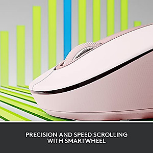 Logitech Signature M650 Wireless Mouse - For Small to Medium Sized Hands, 2-Year Battery, Silent Clicks, Customizable Side Buttons, Bluetooth, for PC/Mac/Multi-Device/Chromebook - Rose