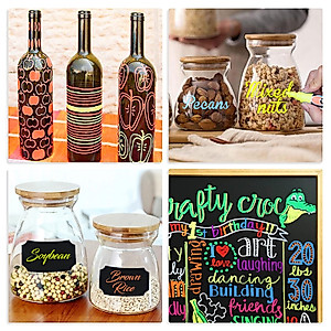 Liquid Chalk Markers Pens - 12 Colors Washable & Wet Erase Neon Chalk Makers for Blackboard, Chalkboard Signs, Glass Window, Graduation Celebration School Kids Art - Erasable Window Markers for Cars