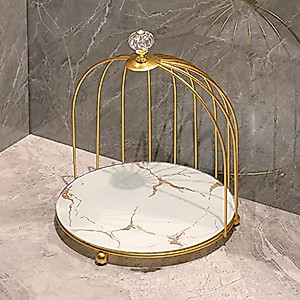 ZLXDP Iron Art Nordic Style Bird Cage Rack Lipstick Perfume Cosmetic Skin Care Product Storage Rack Finishing Table Rack (Color : OneColor, Size : Single Layer)