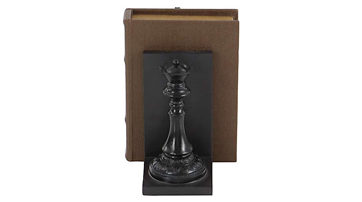 Vintage Chess Bookend King & Queen - Bellaa 29745