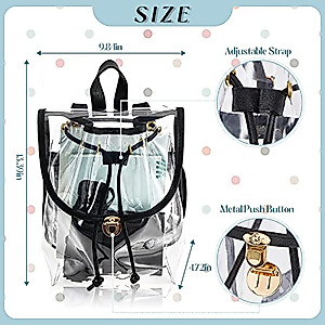 4 Pcs Clear Backpack Heavy Duty Stadium Approved Mini Bag Clear Purse Small Clear Backpack Heavy Duty Clear Plastic Backpack for Gym Drawstring Bag Women Girls Concert Work Sports