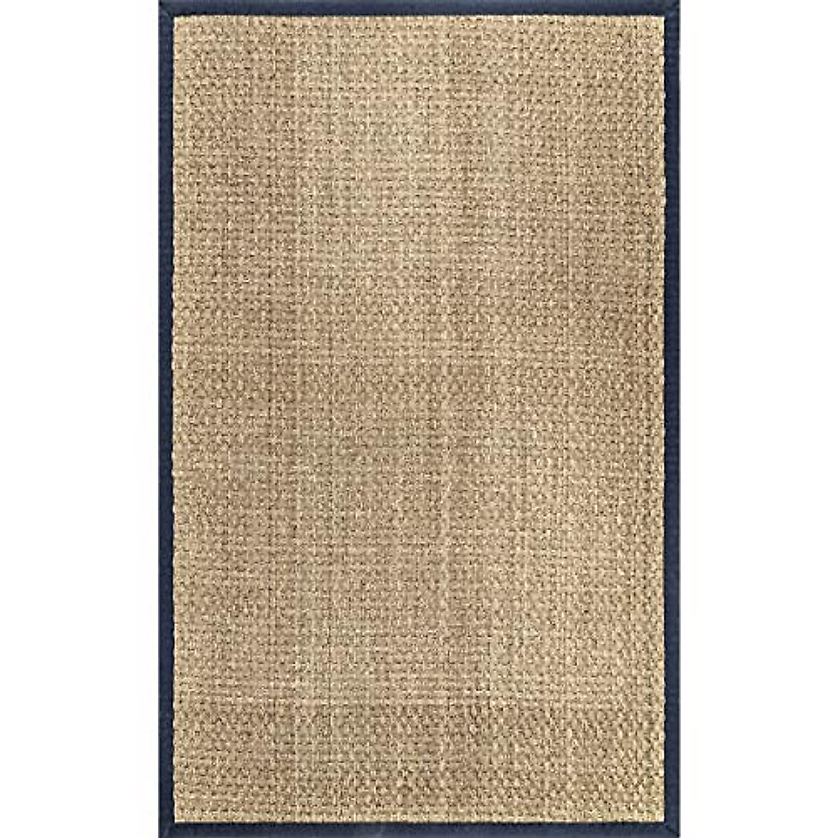 nuLOOM Hesse Checker Weave Seagrass Area Rug, 8' x 10', Navy