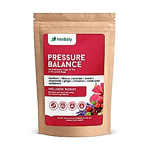 Herbaly Heart Functional Tea - 9 Superherbs - Natural, Organic, Non-GMO, Caffeine-Free, Sugar Free - 1 Pack, 30 Pyramid Tea Bags