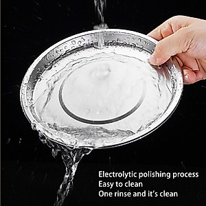 Small Dinner Plates, 8Pcs 304 Stainless Steel Round Spit Bone Dish Plate Set for Snacks, Side Dishes, Multifunctional Use