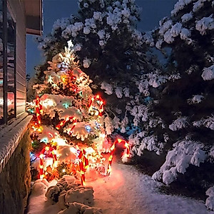 ZYPNB Christmas Candy Cane Pathway Lights,New Year Holiday Lights Outdoor Garden Christmas Decorations for Home Xmas Candy Cane Light