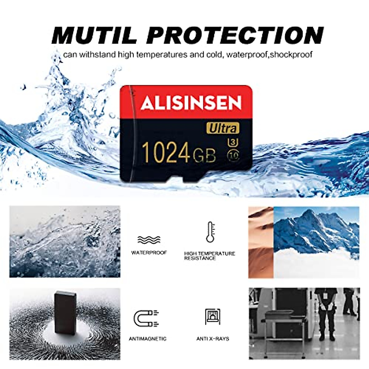 1TB Micro SD Card with SD Card Adapter,Micro SD Memory Card 1TB Class 10 for Camera High Speed TF Card for Android Smartphone/Tablet/PC/GOPRO