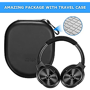 2 Items,1 Black Zihnic Active Noise Cancelling Headphones Bundle with 1 Blue Zihnic Bluetooth Wireless Headset