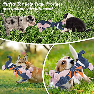 T'CHAQUE Funny Stuffed Dog Squeaky Toy, Soft Puppy Teething Chew Toy Reduce Boredom and Anxiety, Pet Plush Toys with Inner Squeaker, Tug of War Interactive Gift for Small to Large Dog Breed, Elephant