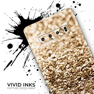 DesignSkinz Gold Glimmer V2 Protective Vinyl Decal Wrap Skin Cover Compatible with The Samsung Galaxy S20 (Screen Trim & Back Glass Skin)