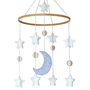 Sorrel + Fern Baby Crib Mobile (Moon, Stars & Planets) - Nursery Decor Ceiling Mobile or Crib Mobile for Boys & Girls
