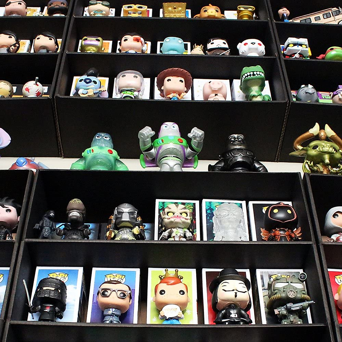 3 Pack, Classic Display Cases for 4 in. Funko Pop Collectible Toy Figures, Black Cardboard
