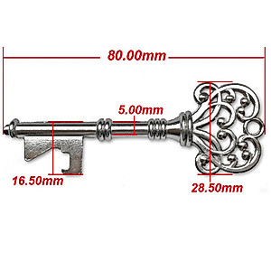 2pcs Key Shape Beer Bottle Opener Vintage Retro Keychain Key Ring Metal Bronze Silver Kitchen Party Bar Tool