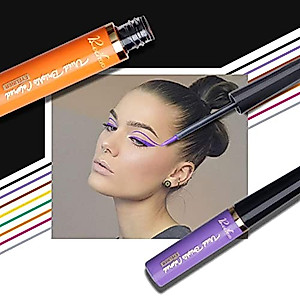 Rechoo Matte Liquid Eyeliner Set, 16 Colors Matte & Metal Waterproof Highly Pigmented Eye Liner Pencil/Superstay Liquid Eyeliner