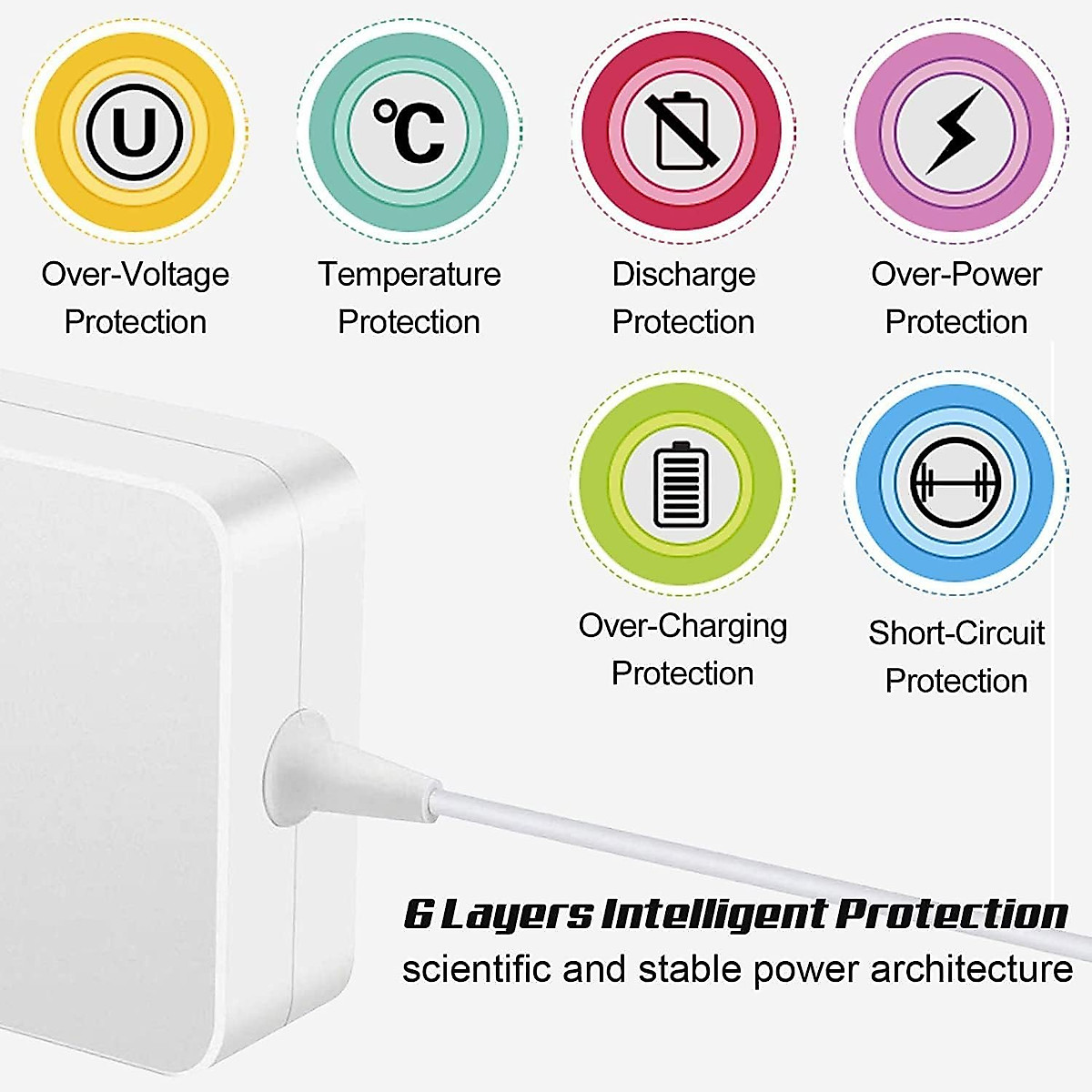 Universal Charger,Replacement for 45W T-Tip Charger,Compatible with Mac Book Air 11 inch & 13 inch Between 2012-2017