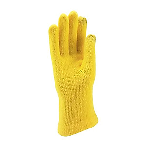 BRUCERIVER Women's Knit Scarf & Glove Set Touchscreen Function Cashmere Feel Cable Design (Lemon Yellow)