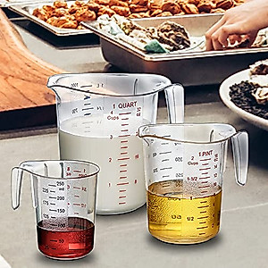 Amazing Abby - Melissa - Unbreakable Plastic Measuring Cups (3-Piece Set), Food-Grade Measuring Jugs, 1/2/4-Cup Capacity, Stackable and Dishwasher-Safe, Great for Oil, Vinegar, Flour, More