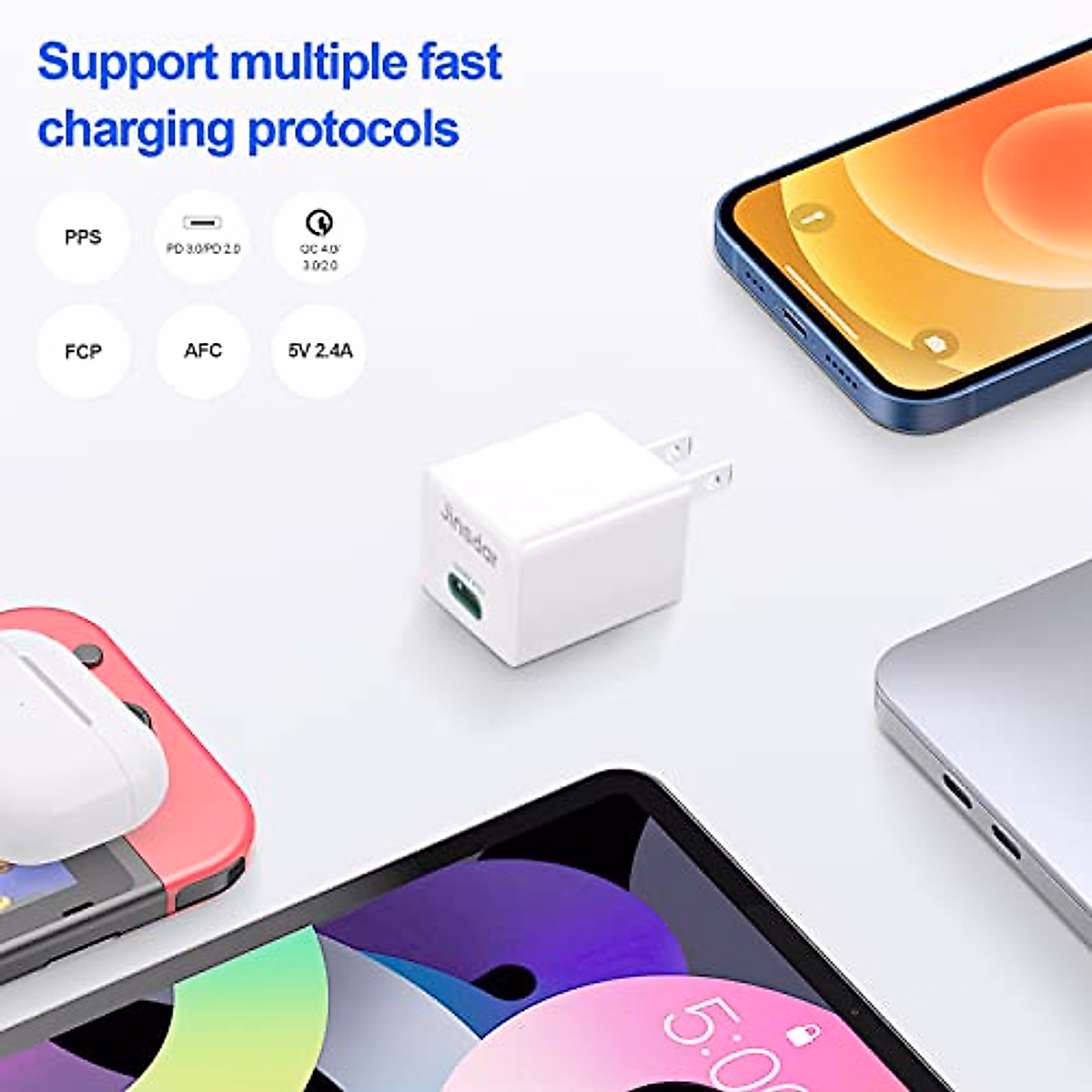 30W USB C Charger Block Jinsdar PD 3.0 PPS Fast Charging Power Adapter Type C Port Wall GaN Charge Super Fast Charger for iPhone 14 13 Plus Pro Max iPad Samsung S23 Google Pixel 7 Pro MacBook Air