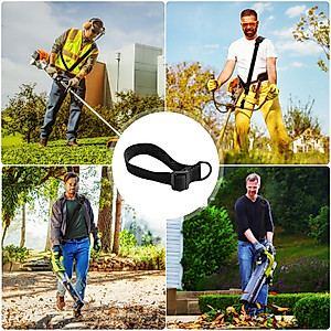 Iswawo Trimmer Strap for Weed Eater, Adjustable Shoulder Strap Easy Release Brush Cutter Harness, Compatible with Greenworks/DEWALT/EGO String Trimmer, Leaf Blower, Shrub Trimmers & Snow Blower
