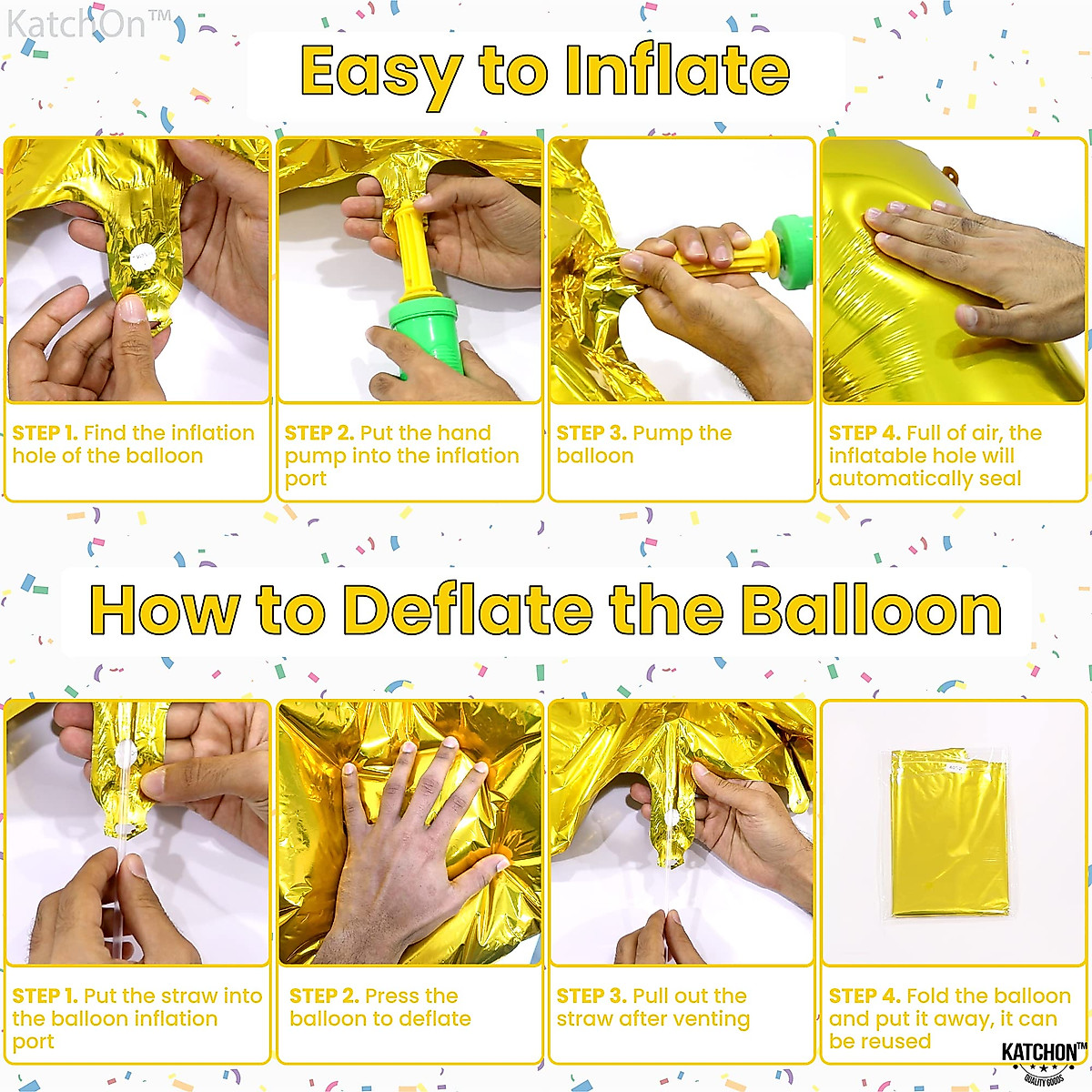 KatchOn, Gold 40 Inch Self Standing Number 8 Balloon. Reusable, Helium Supported. Ideal for 8th Birthday Decorations for Girls