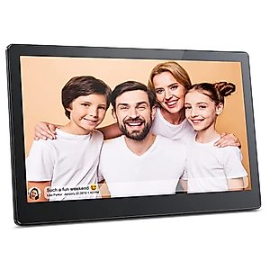 FRAMEO 15.6 Inch FHD Digital Photo Frame WiFi, MARVUE Vision 15 Smart WiFi Electronic Digital Picture Frame Large Touch Screen&16GB Storage,Easy Setup to Share Video and Photos from Anywhere