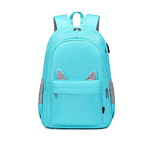 Wadirum Cute School Backpack Set for Teen Girls Fashion School Bookbag Set Blue