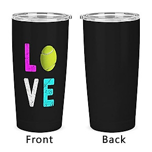 UWBNOQSV Favorite Tennis Tumbler Insulated Stainless Steel Travel Tumbler Car Cup with Lid with Straw And Brush 590ml