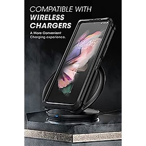 SUPCASE Unicorn Beetle Case for Galaxy Z Fold 3 5G (2021), Rugged Belt Clip Shockproof Protective Case with Built-in Screen Protector & Kickstand (Black)